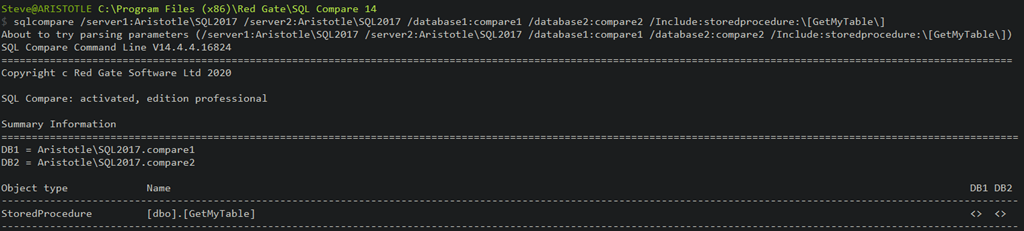 Using SQL Compare for One Procedure | Voice of the DBA